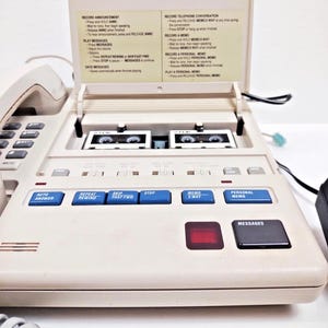 Vintage ATT Telephone & Answering Machine System Dual Cassette Recorder ...