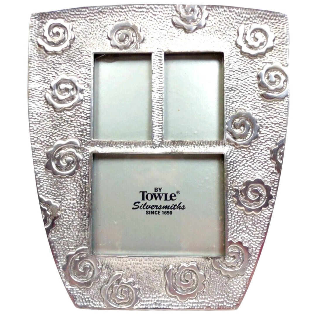 Vintage Towle Silversmiths Picture Frame Collage 3 Photos Silver Multi ...