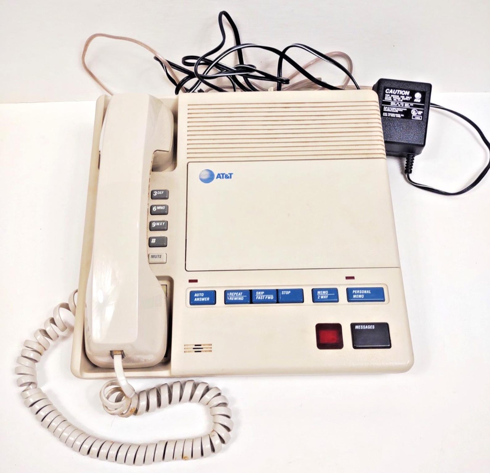 Vintage ATT Telephone & Answering Machine System Dual Cassette Recorder ...