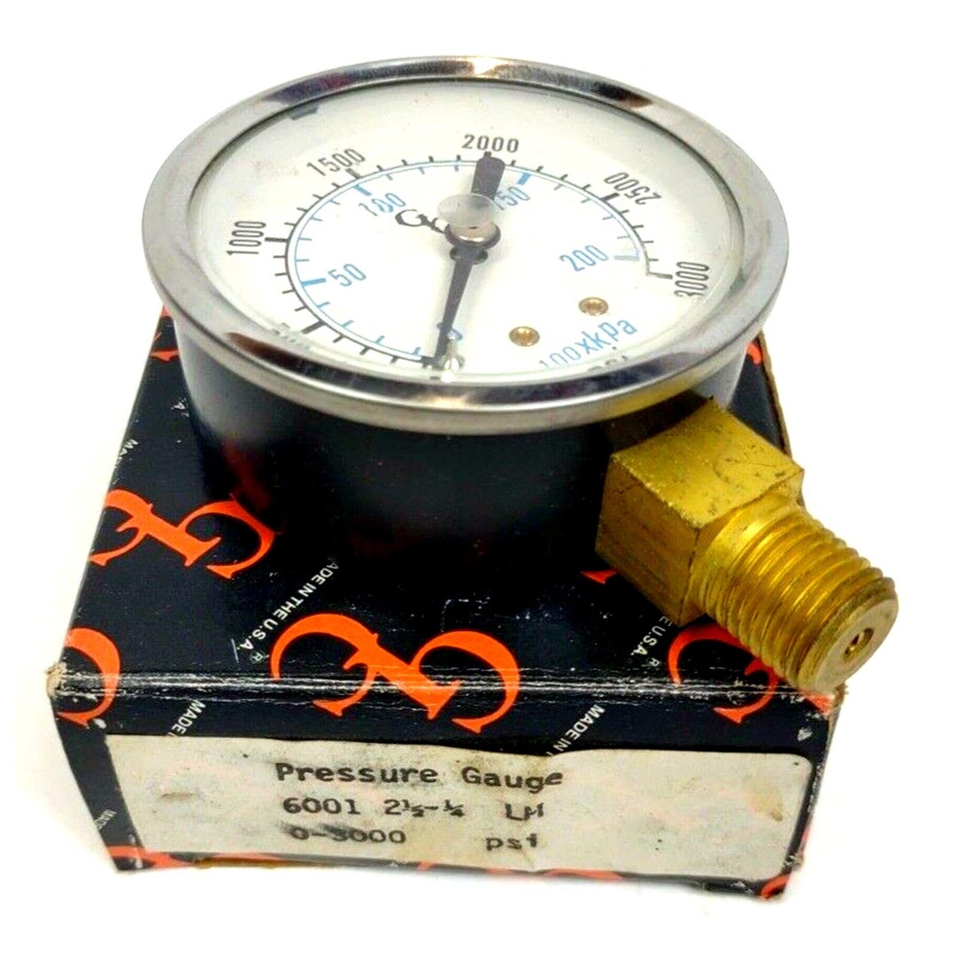 GIC 3000 Psi Pressure Gauge 2 1/2 6001 Cbm 1/4 NPT 100x Kpa Open Box - Etsy