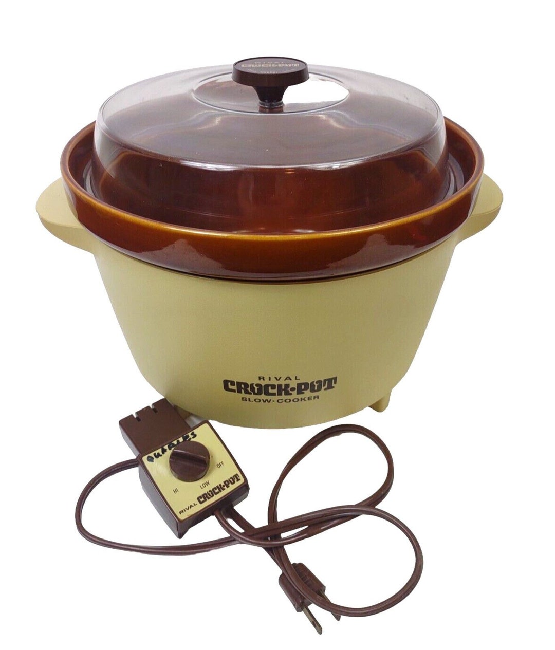 Vintage Rival Crock Pot Slow Cooker 5 Qt Model 3300-2 Almond Harvest ...