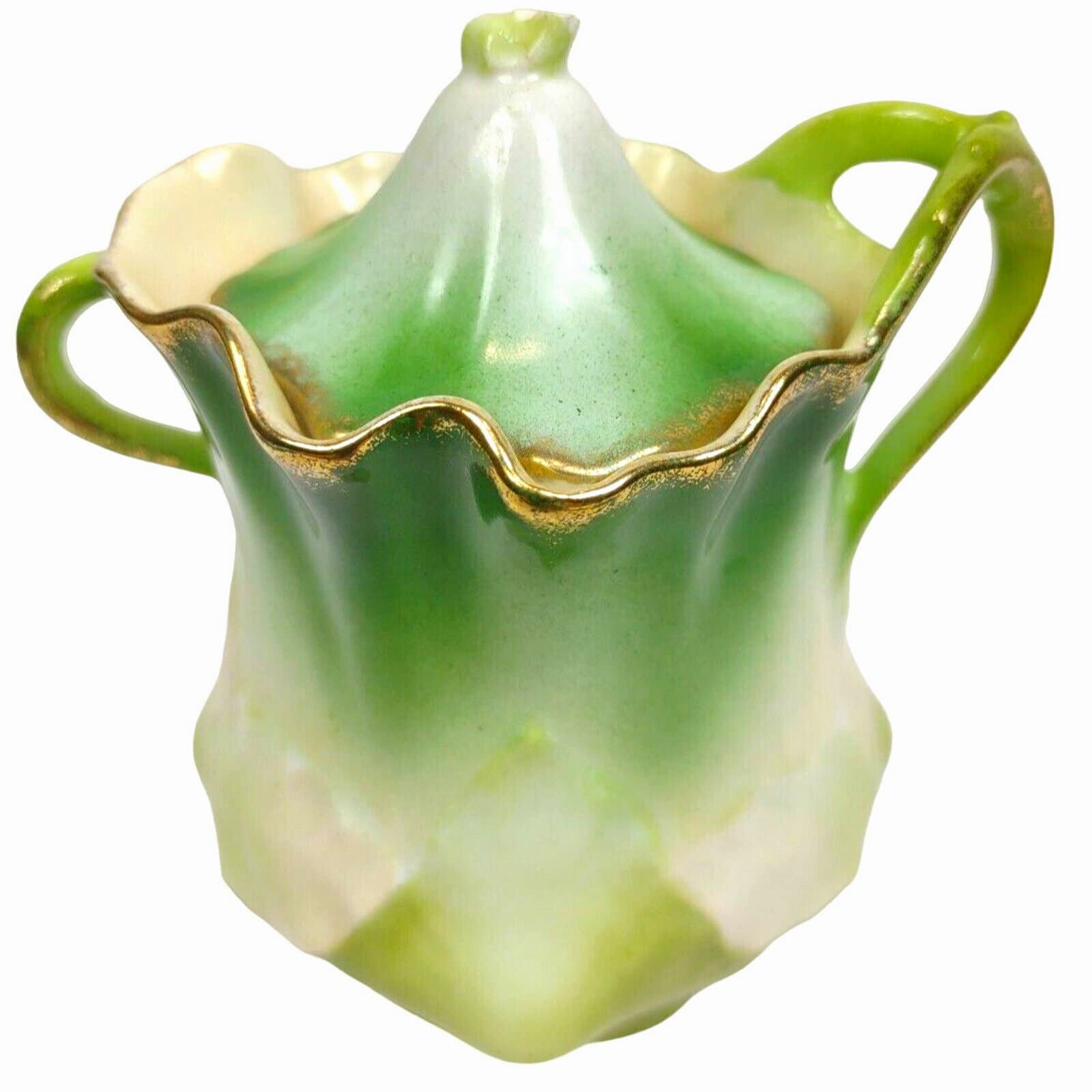 Antique R.S. Prussia Biscuit Relish Sugar Jar Gold Green Gold - Etsy