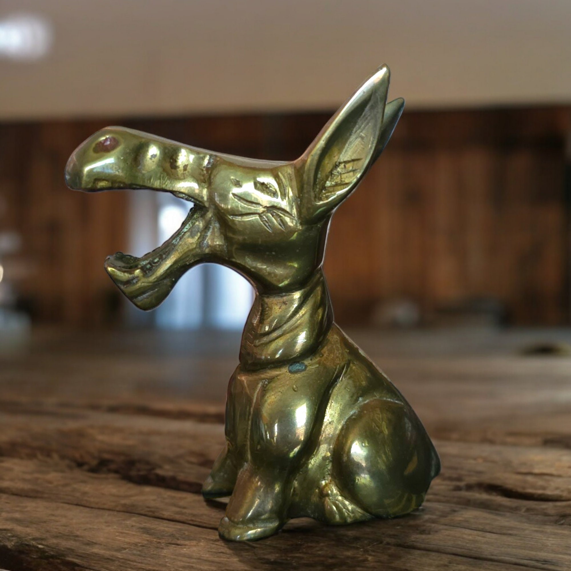 Vintage Solid Brass Laughing Donkey Figurine Bottle Opener Natural ...
