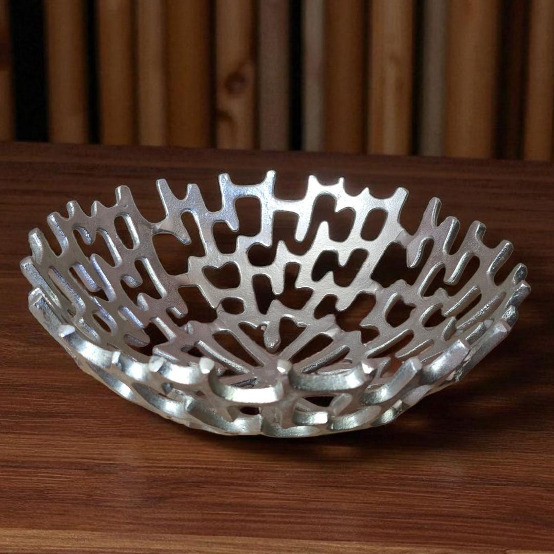 Large Modernist Aluminum Webbed Basket - Etsy