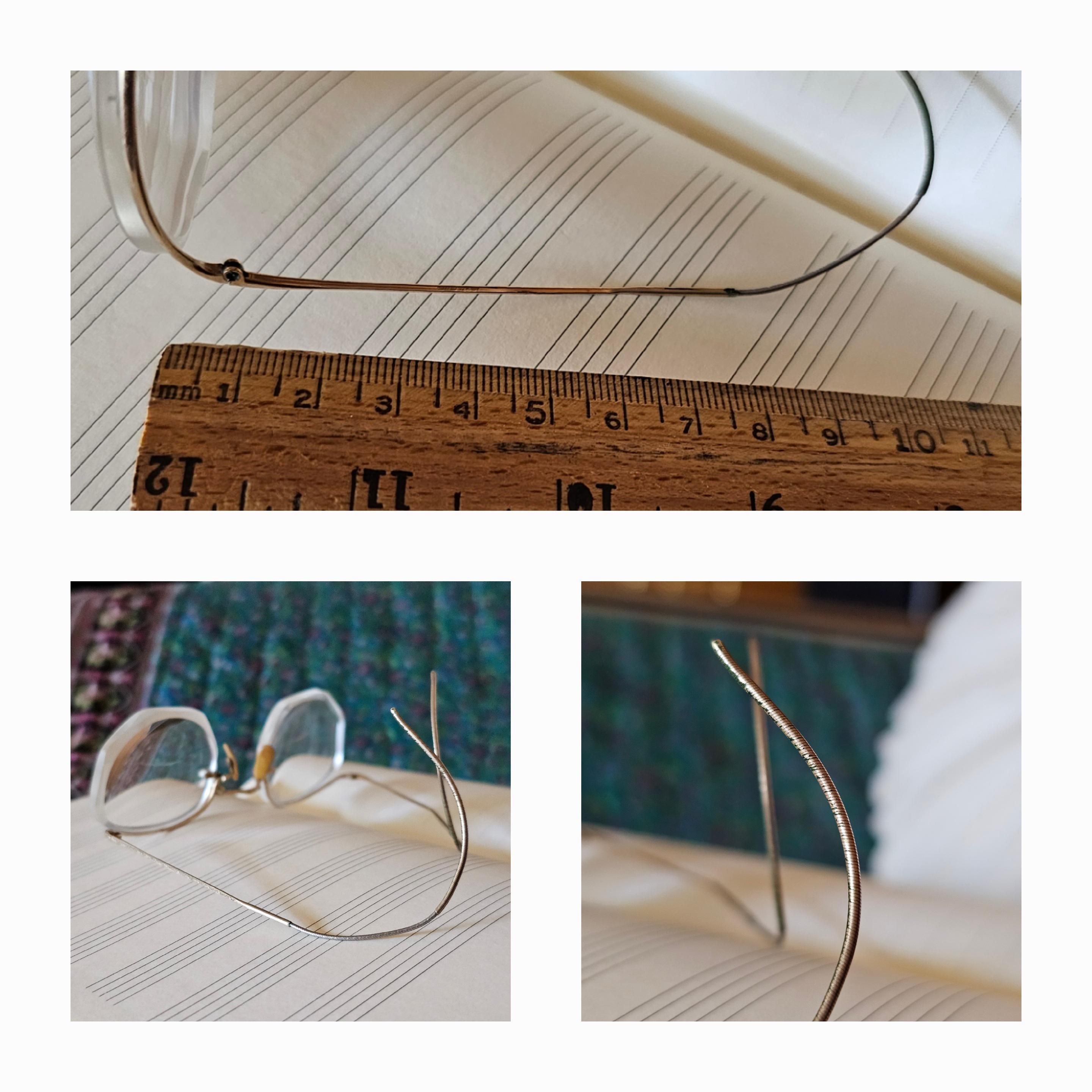 12K Gold Filled Antique Eyeglass Frames: Octagonal Cable Temples, AO ...