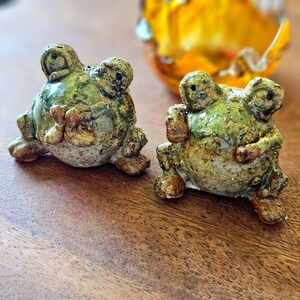 Pair of Studio Pottery Frogs, 2 Cute Quirky Anthropomorphic Frog ...
