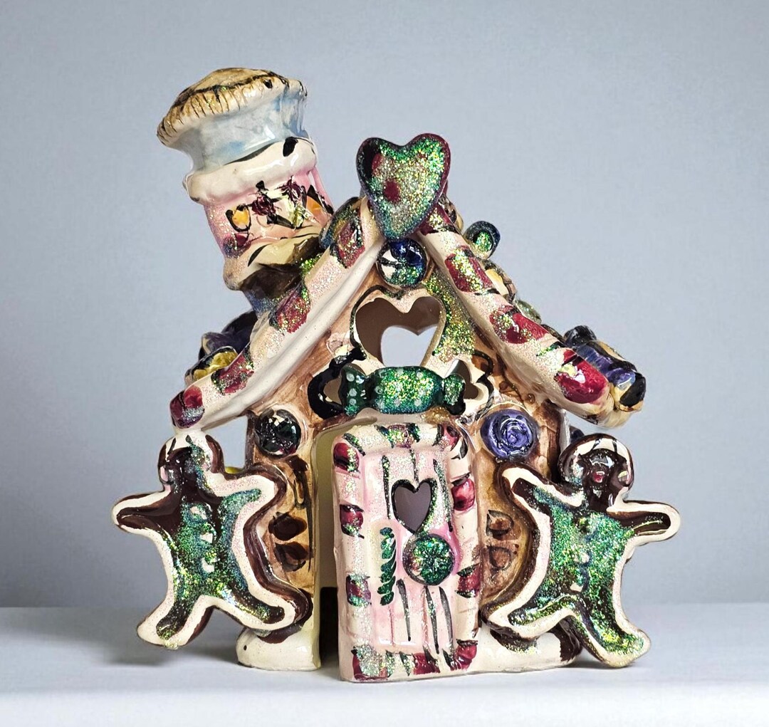 Gingerbread Man Candy House for Tea Light Candle Holder Vintage 2001-02 ...