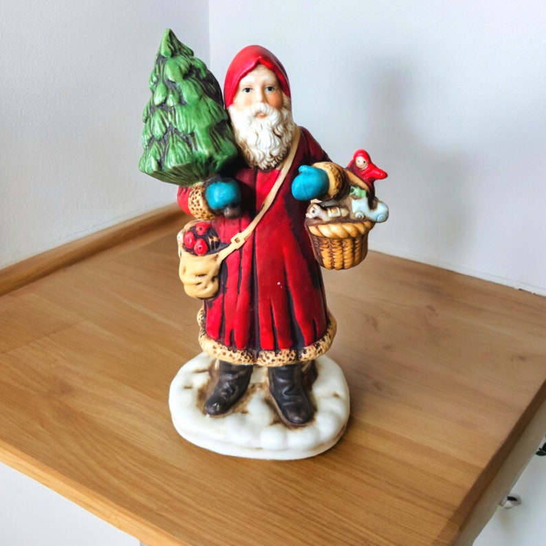1980s St. Nicholas Figurine Victorian Santa With Tree and Toys John ...