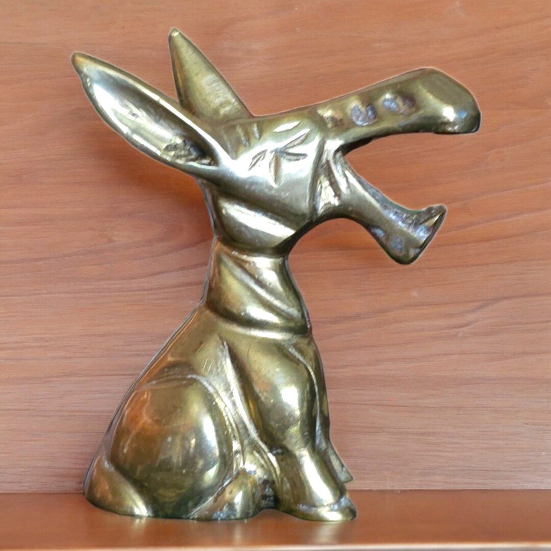 Vintage Solid Brass Laughing Donkey Figurine Bottle Opener Natural ...