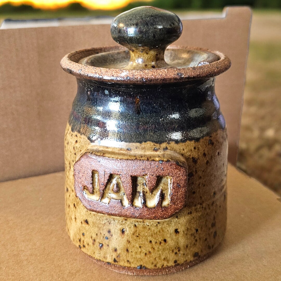 Studio Pottery Stoneware Jam Jar and Matching Lid SIGNED Hand Thrown ...