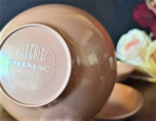 3 Pcs Mid Century Marcrest Melmac Bowls Vintage Melamine 5 Brown Mauve ...