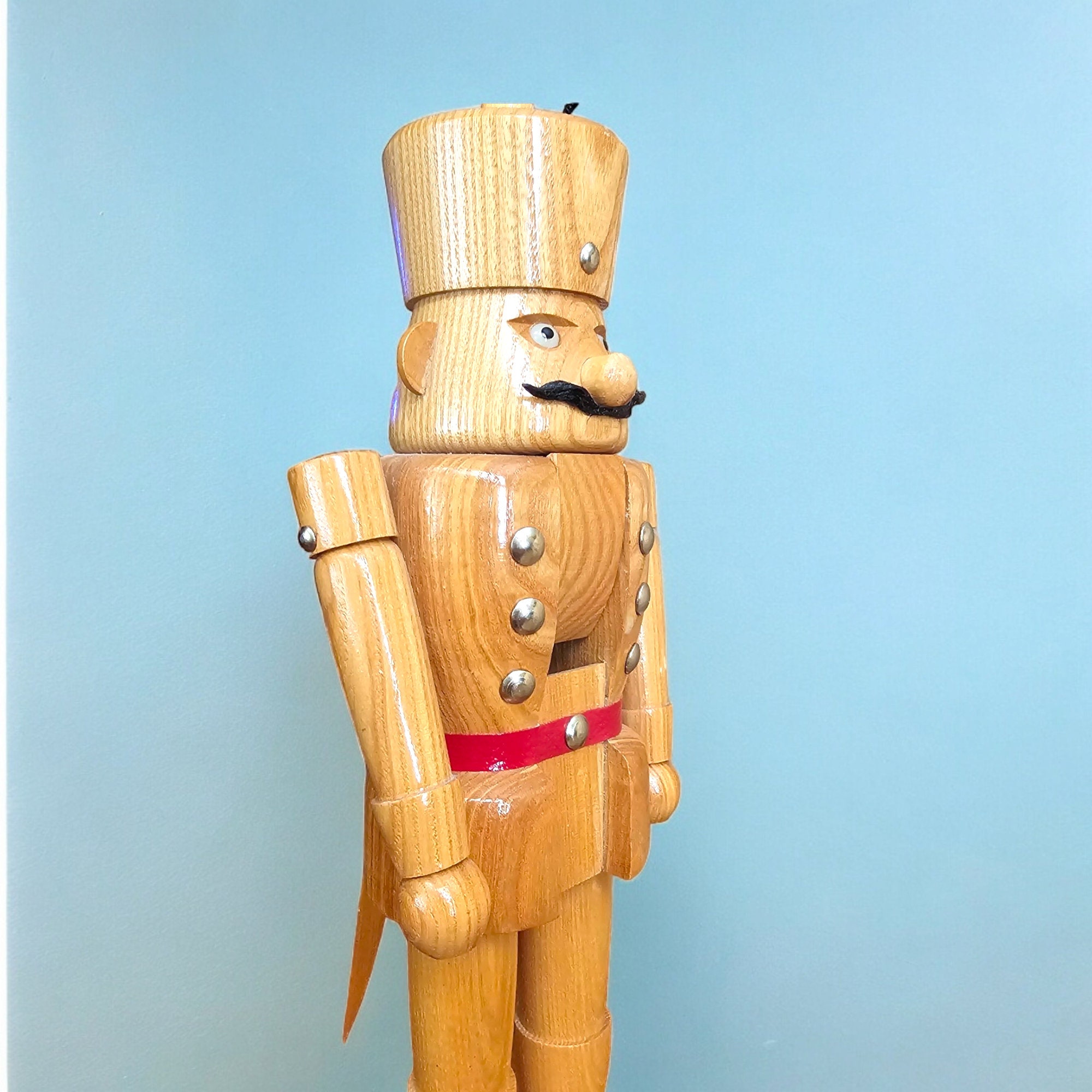 Vintage Natural Wood Grain Nutcracker Figurine Handmade in Erzgebirge ...