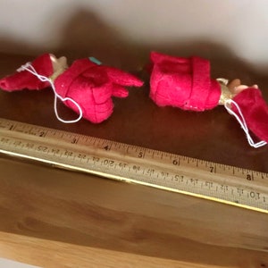 TWO 1950's Small Vintage Goofy Elf Shelf Sitters Ceramic Heads Fabric ...