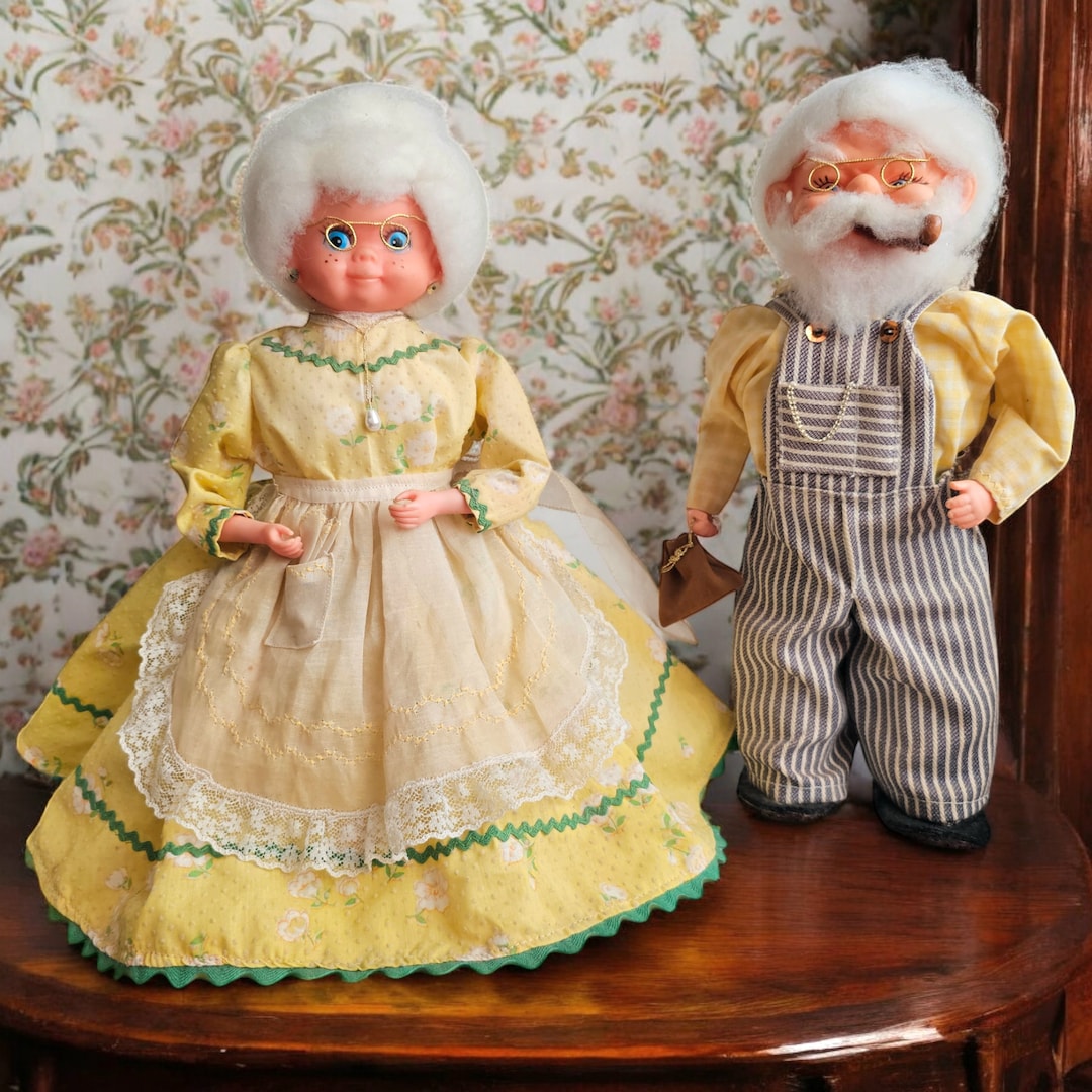 Pair of Vtg Dish Soap Dolls Grandma & Grandpa Homemade Dolls and ...