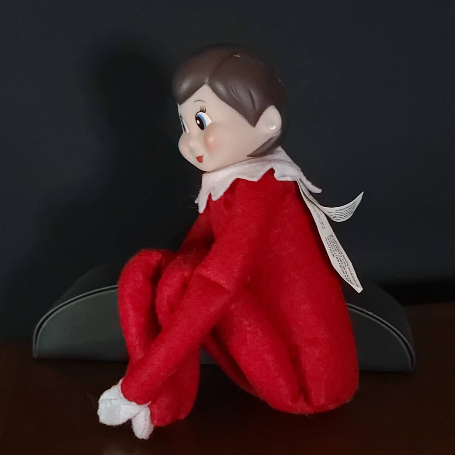 Vintage Blue Eyes Boy Elf Shelf Sitter Bended Knees Posable Christmas ...