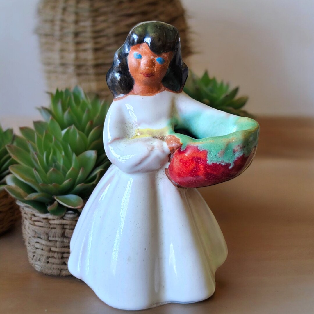 1930s Hermione Palmer California Faience Pottery Red Clay Brunette Girl ...