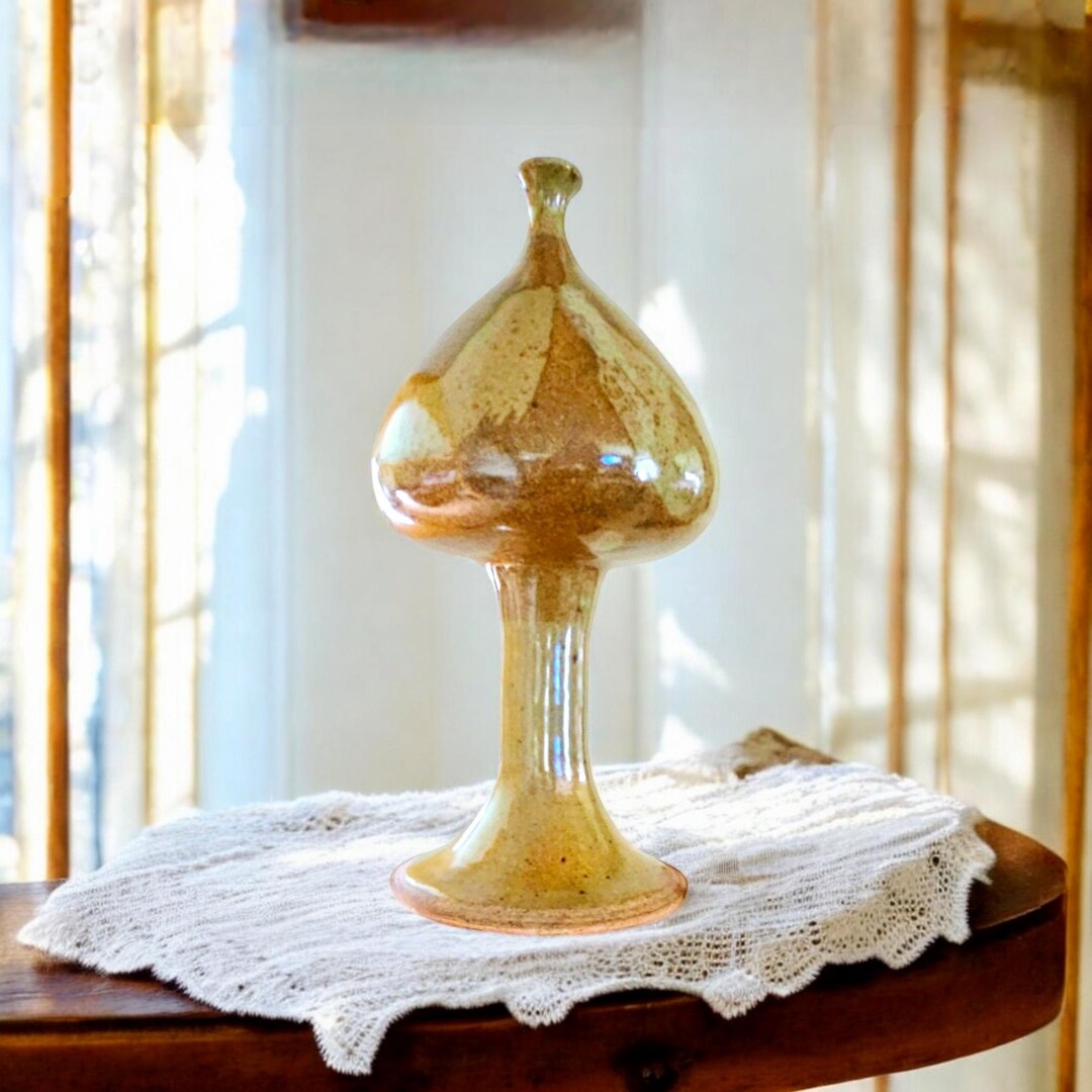 Vintage Stoneware Weed Pot. Studio Pottery Twig Pot Tall Footed Vase ...