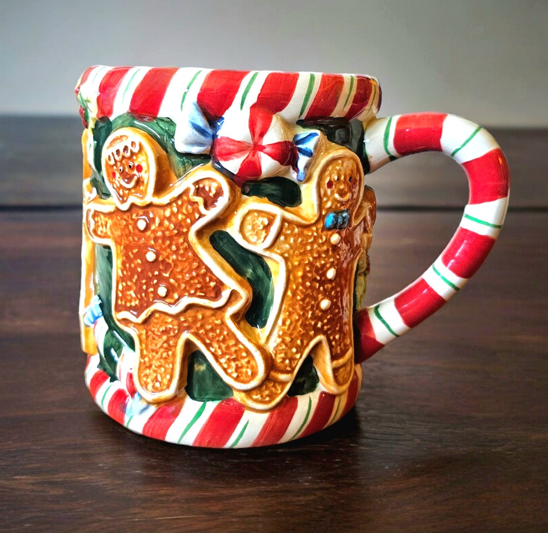 Susan Winget Giant Christmas Mug Gingerbread Man Cookie Candy Canes ...