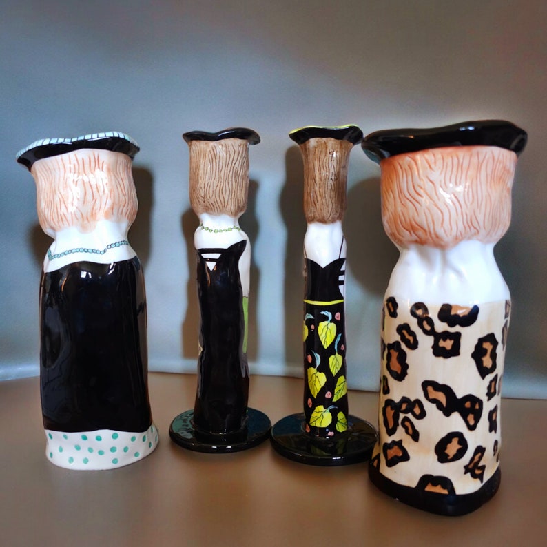 Susan Paley Hand Painted Female Figurine Vases Bella Casa Ganz susie ...