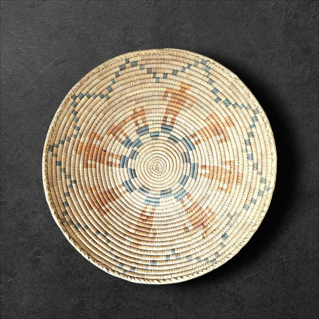 Large Coil Weave Basket People + Mountains Motif - Etsy