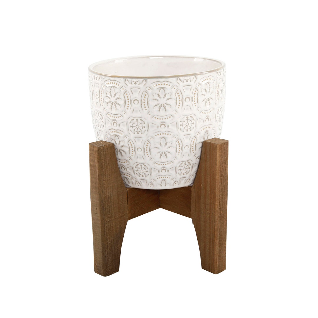 Cathedral Ceramic Planter on Stand - Etsy