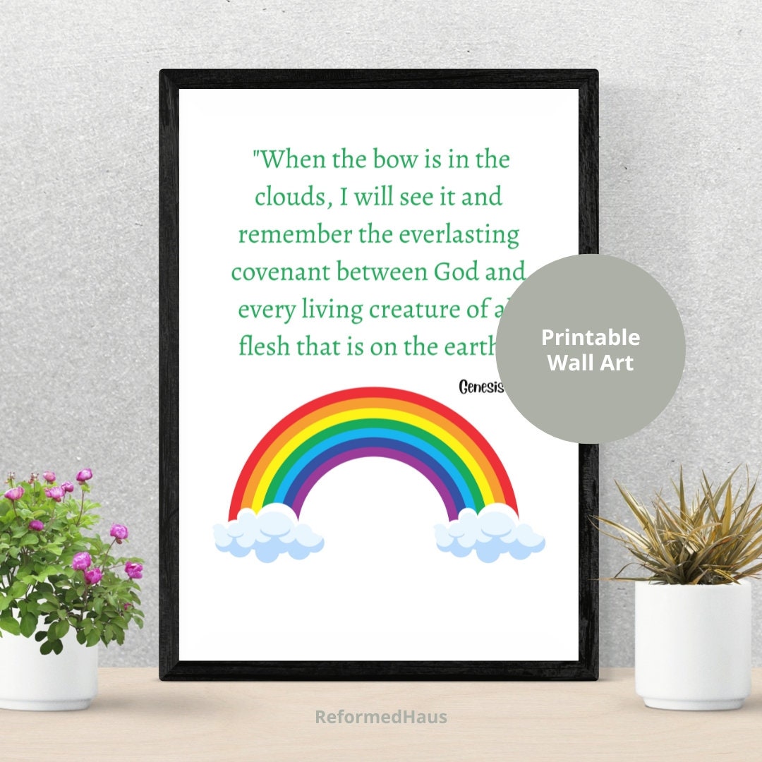 Rainbow Covenant, God's Promise, Biblical Rainbow Print - Etsy