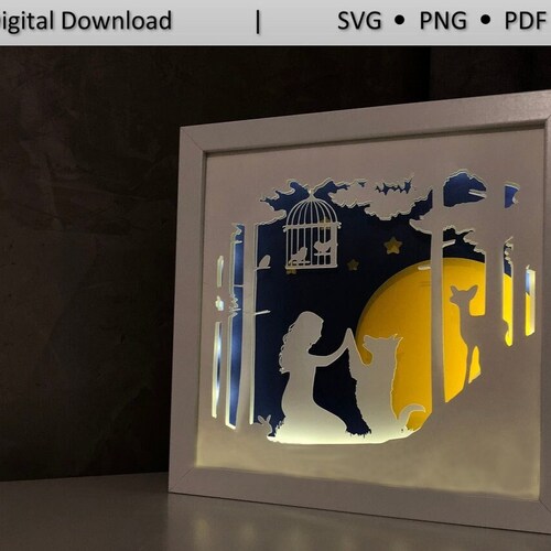 Dog Shadow Box SVG for Cricut Silhouette Puppy Memorial Gift - Etsy