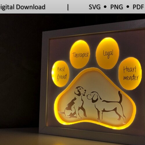 Beagle/dog Lover 3D Paper Cut Light Box Template Files Shadow - Etsy
