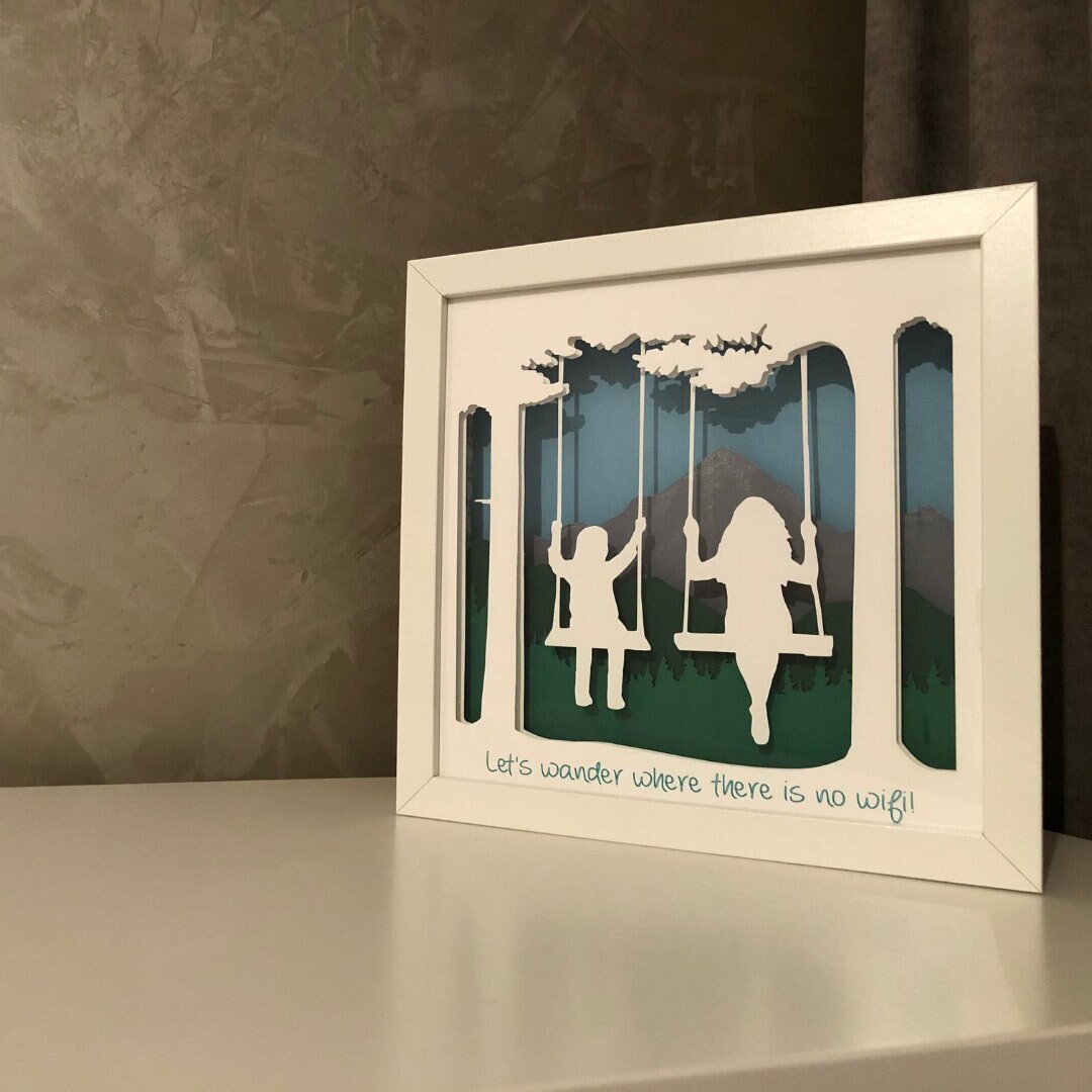 Sisters/ Best Friends, 3D Paper Cut Light Box Template Files, Shadow ...