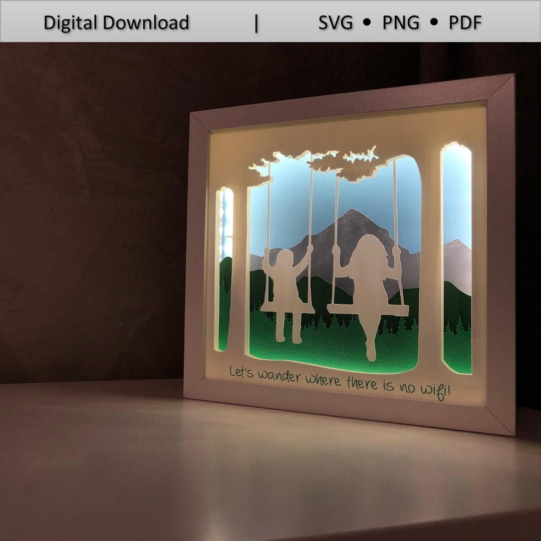 Sisters/ Best Friends, 3D Paper Cut Light Box Template Files, Shadow ...