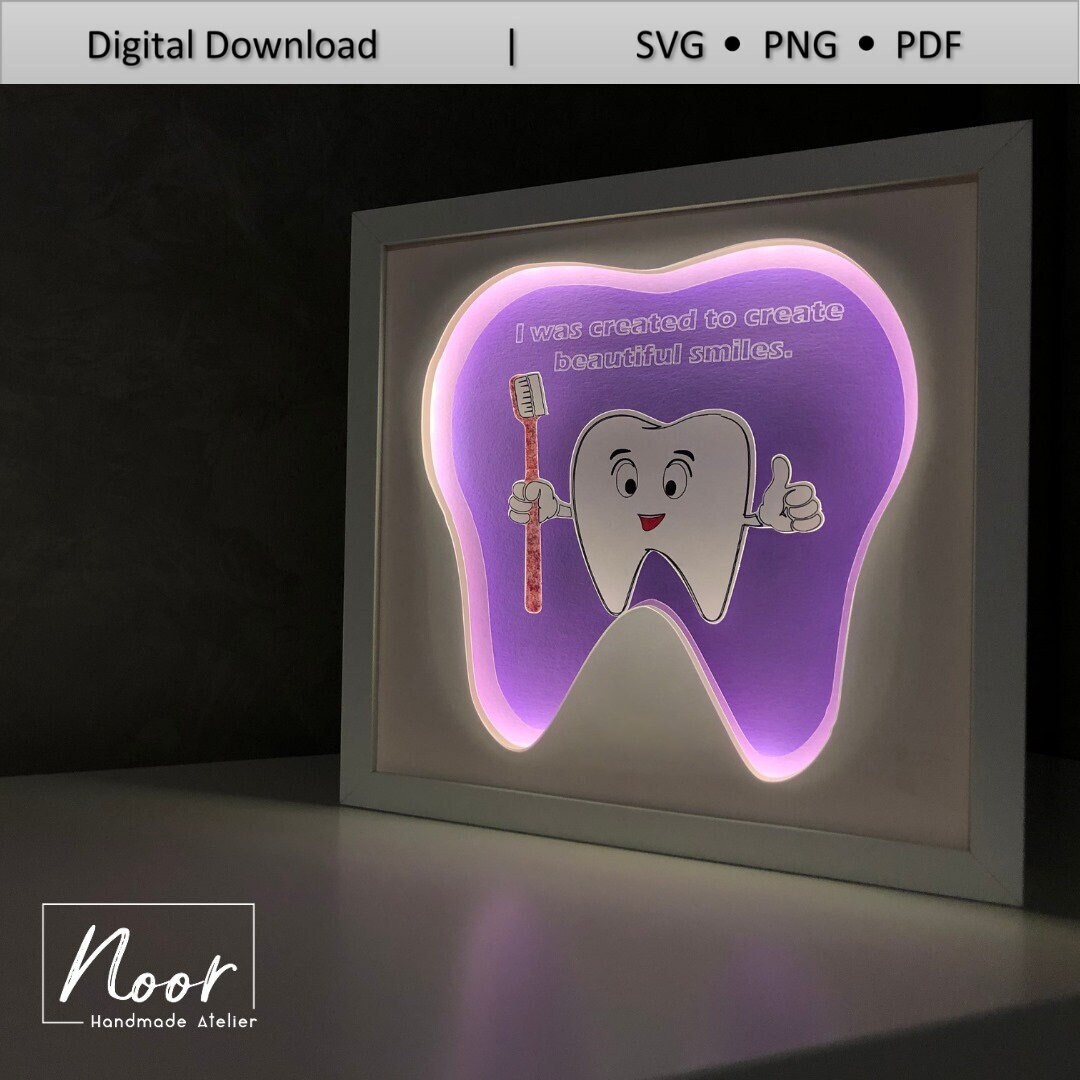 Dentist, Teeth, Dentist Gift,3d Paper Cut Light Box Template Files ...
