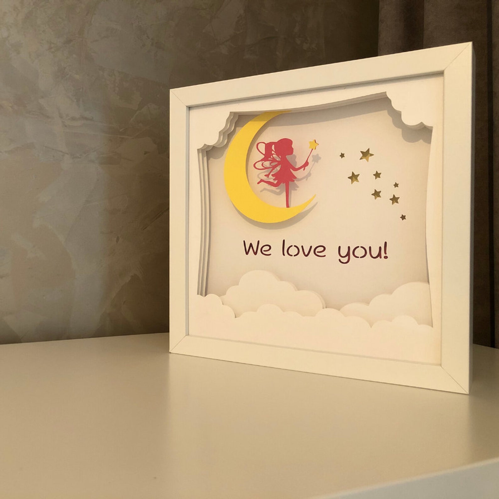 Tinkerbell 3D Paper Cut Light Box Template Files, Shadow Box SVG, 3D ...