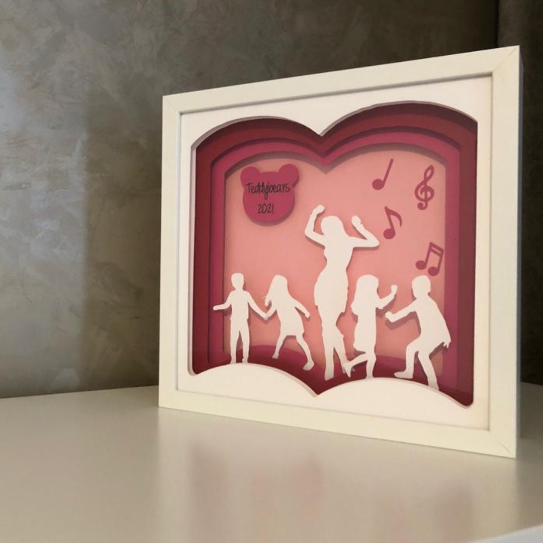 Dance Teacher With Students, 3D Paper Cut Light Box Template Files ...