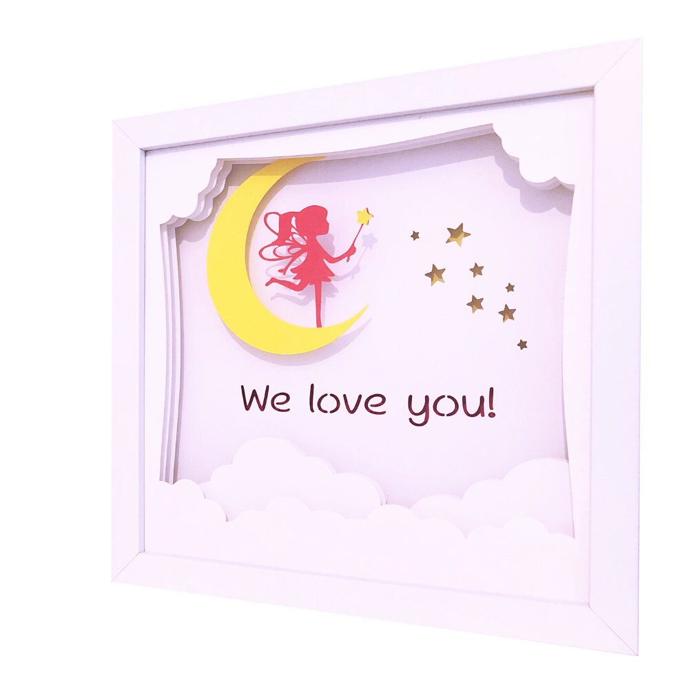 Tinkerbell 3D Paper Cut Light Box Template Files, Shadow Box SVG, 3D ...