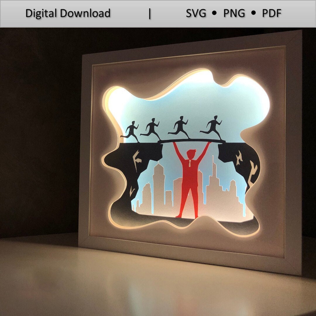 Leader, Manager Gift, Boss, 3D Paper Cut Light Box Template Files ...