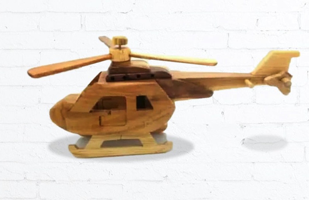 Helicopter Teak Wood Miniature Handmade Collection - Etsy UK
