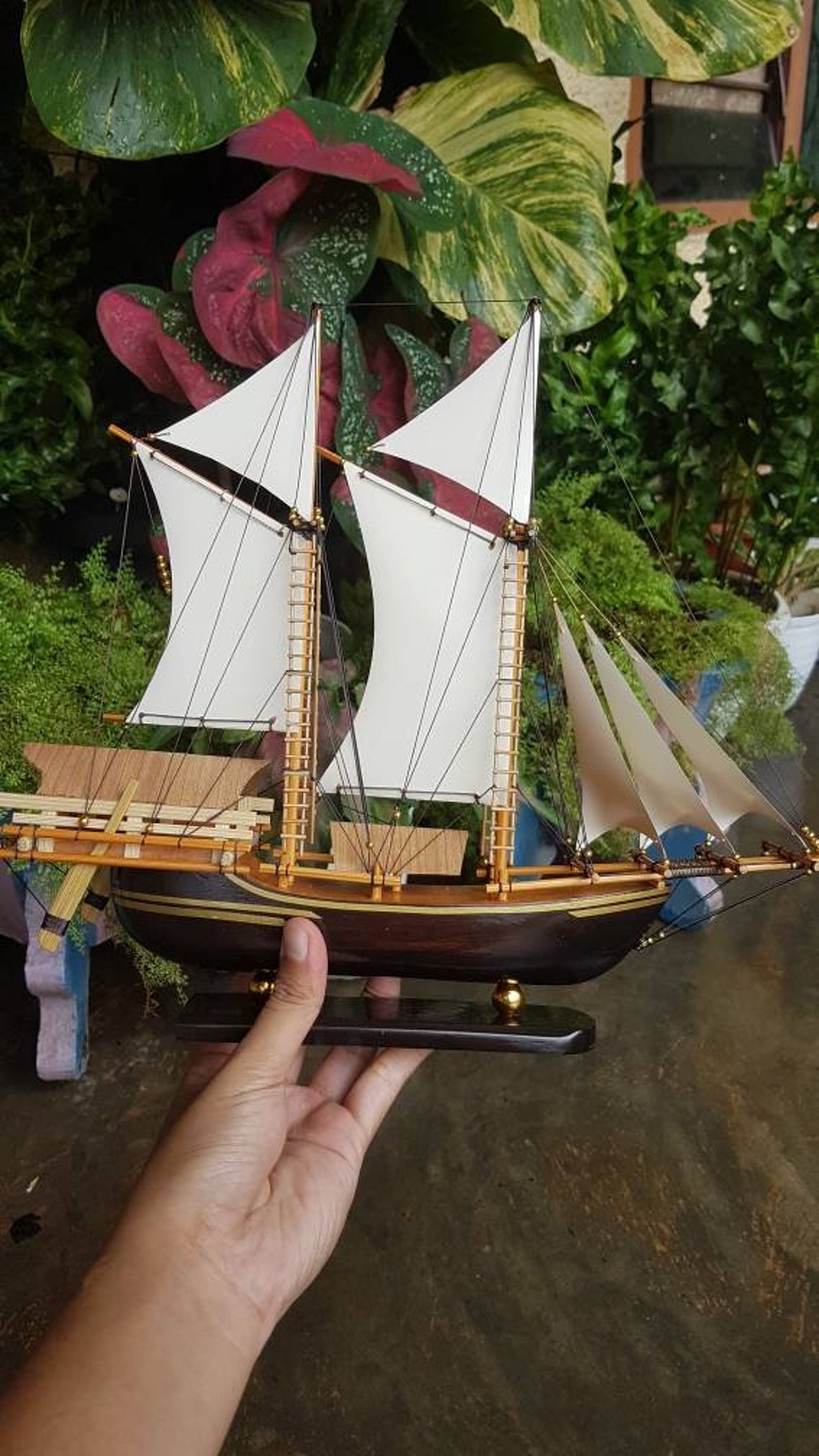Medium Pinisi Sailing Ship Mahogany Wood Handmade Collection - Etsy