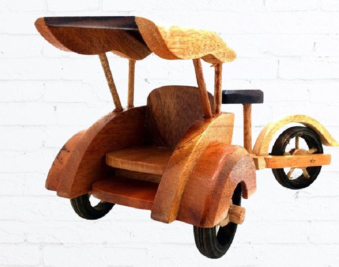 Rickshaw Teak Wood Miniature Handmade Collection - Etsy