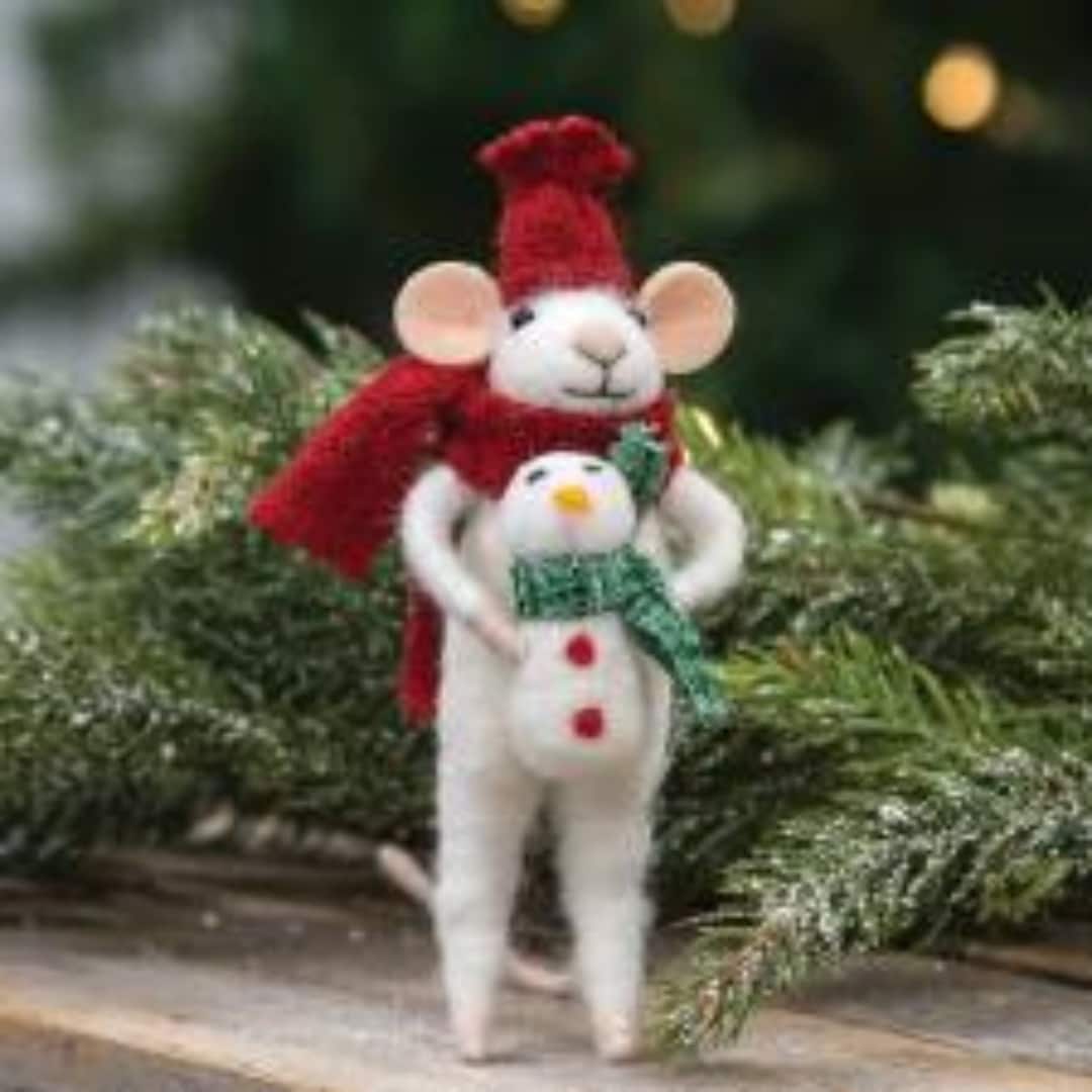 Hanging Ornaments, Wool Animals, Felt Mouse, Felted Animals, Felt Mouse ...