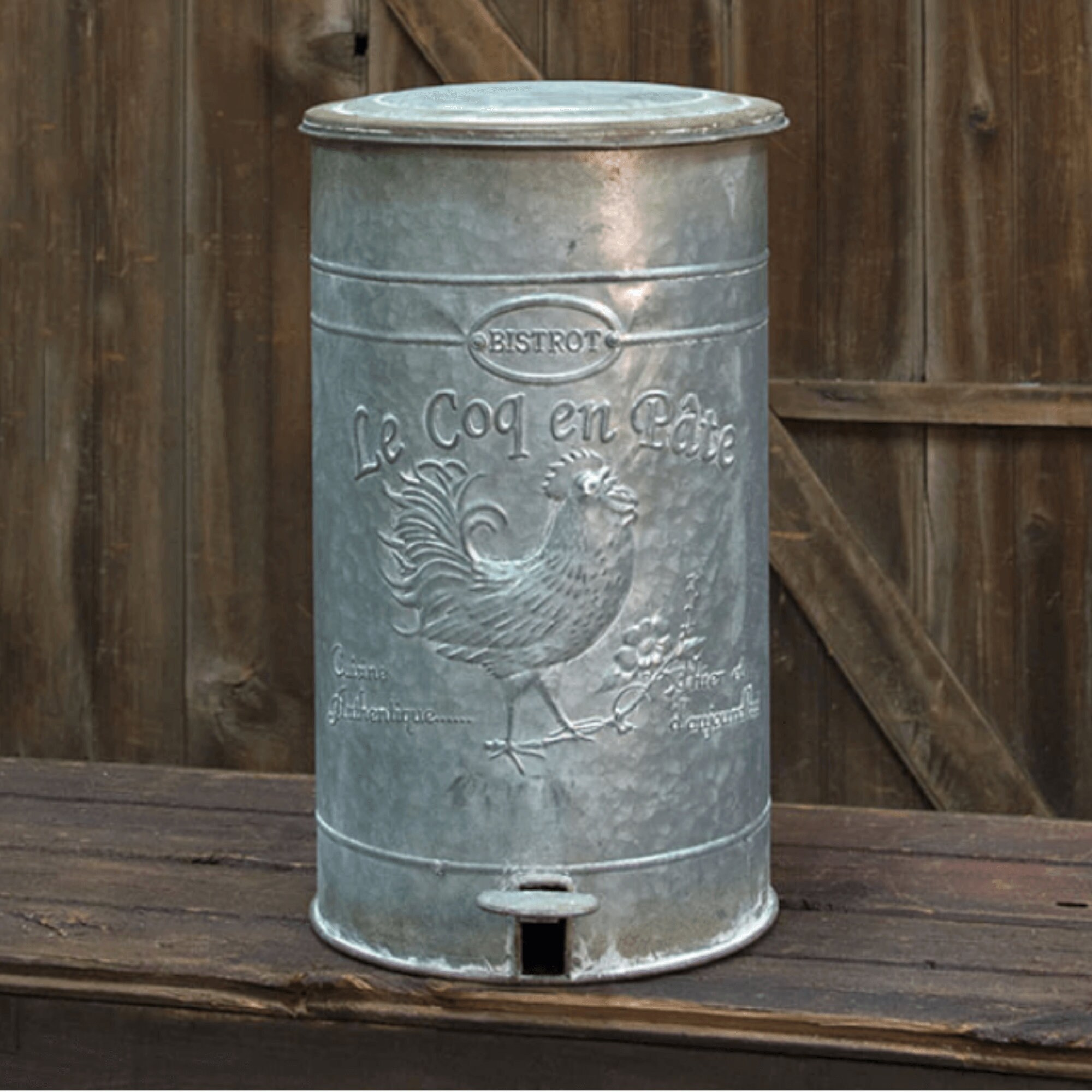 Grey Chevron Wastebasket