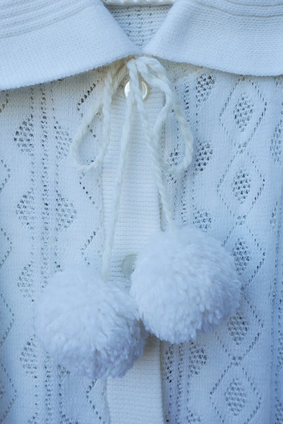 1970s Fab Pointelle Poncho. Small to Large - Gem