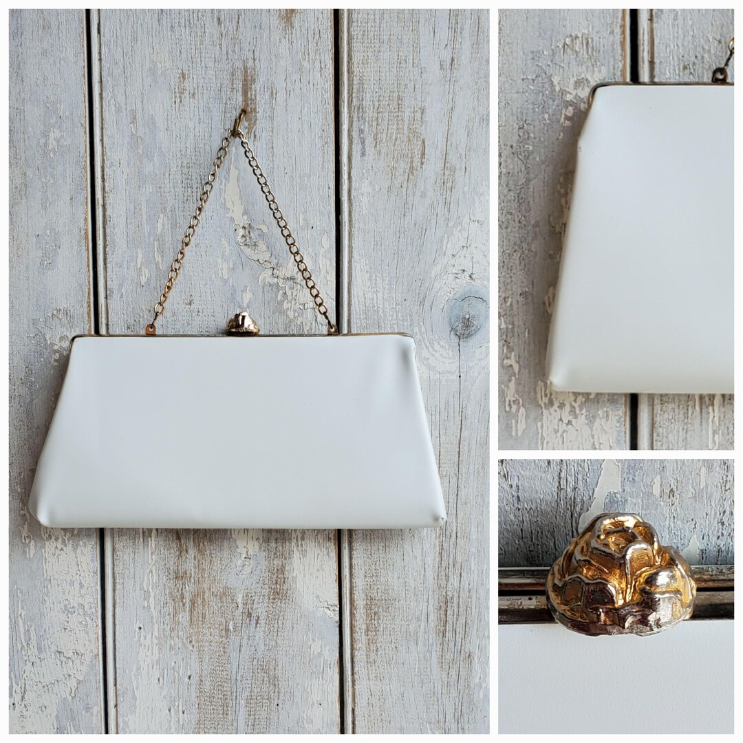 60s Mod White Vinyl Clutch/handbag - Etsy
