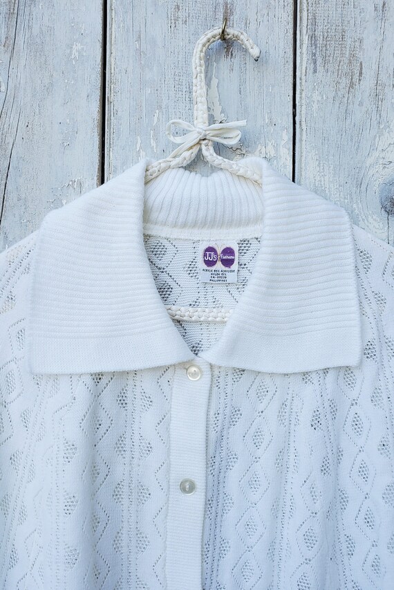 1970s Fab Pointelle Poncho. Small to Large - Gem
