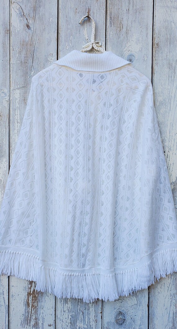 1970s Fab Pointelle Poncho. Small to Large - Gem