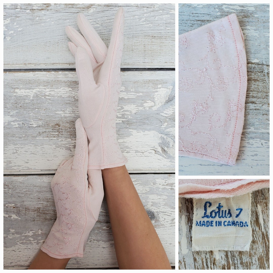 1940s Gauntlet Gloves in Powder Pink. Small/medium 6 - 7 - Etsy