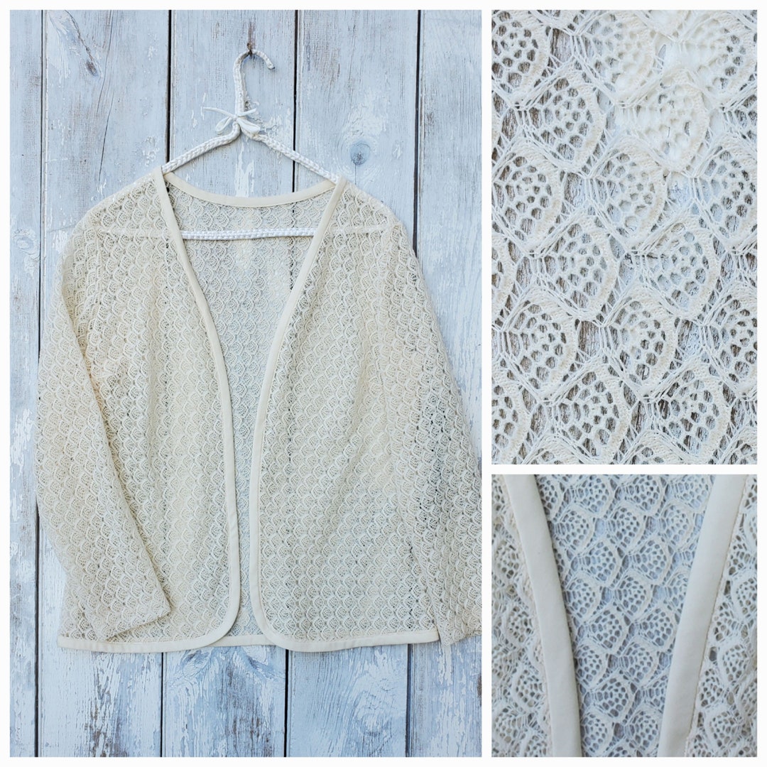 Beautiful 70s Lace Sea-shell Jacket. Small/medium - Etsy