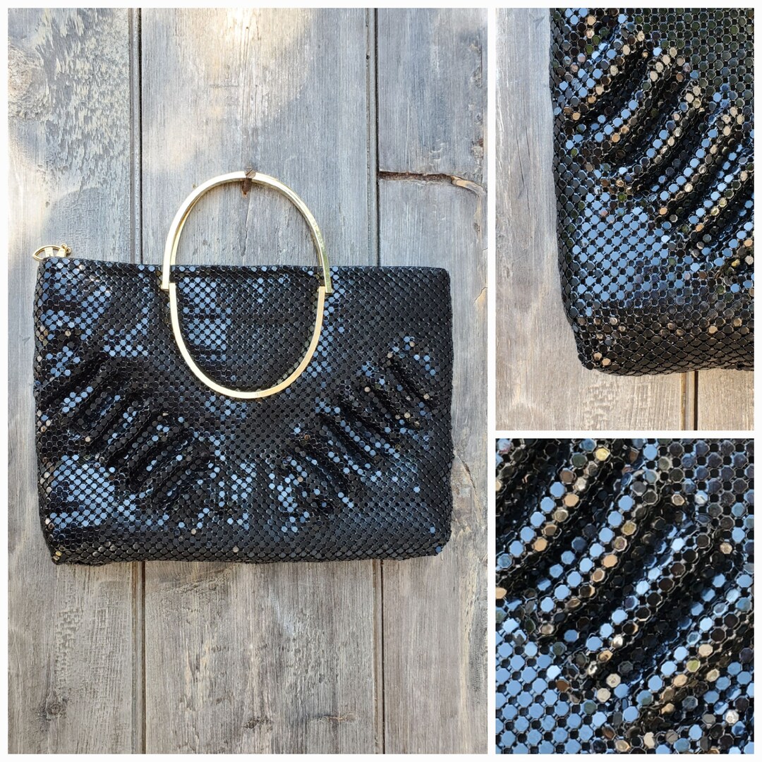 Retro Metallic Mesh Disco Purse in Black Glitter - Etsy