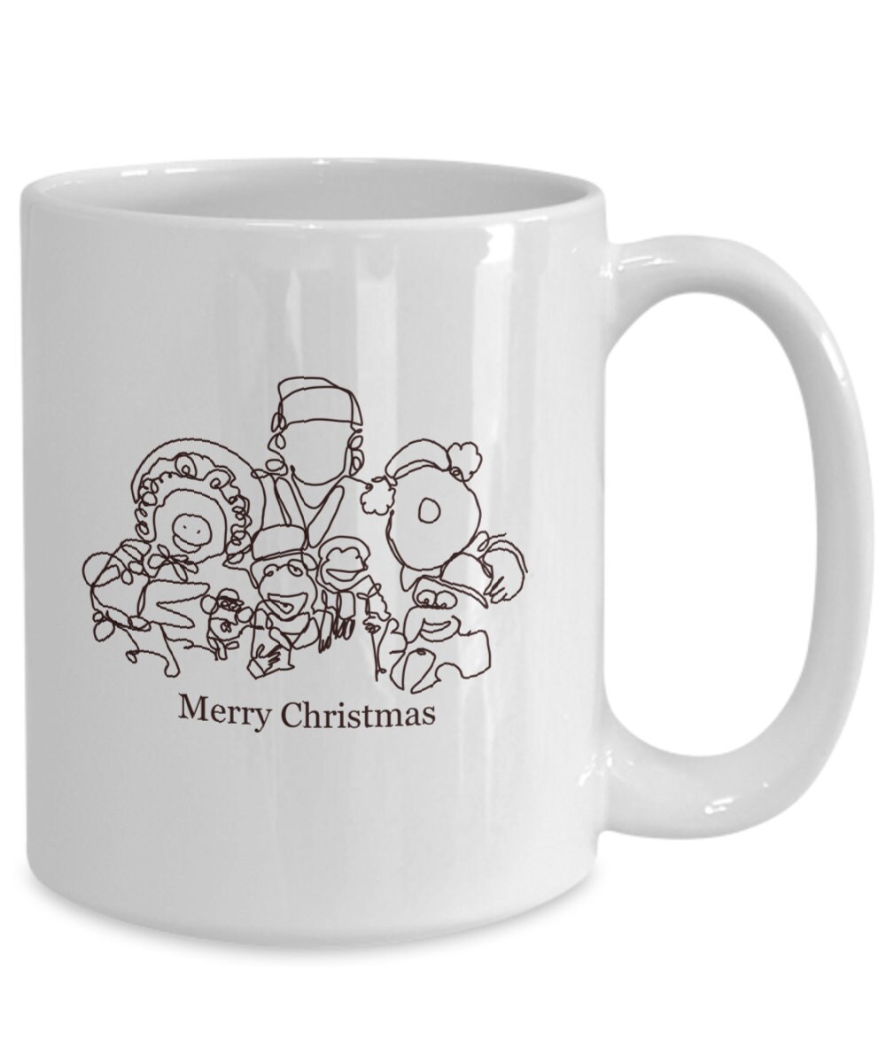 Muppet Christmas Carol Mug, Line Art, 12oz 15 Oz - Etsy
