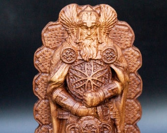 Perun Statue Slavic God of Thunder Tabletop Pagan Altar Wooden - Etsy