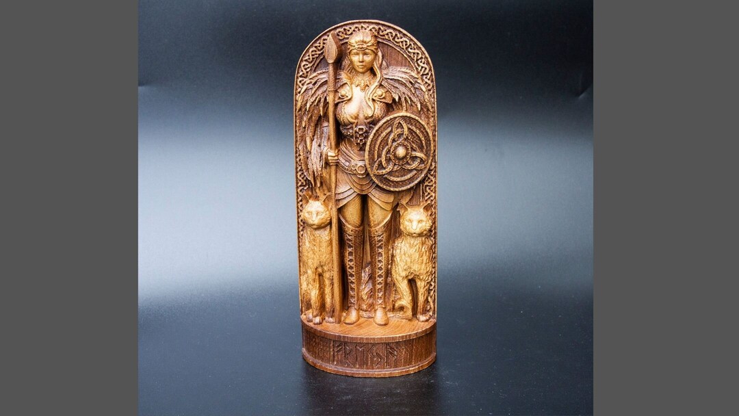 Freyja Wood Statue Embrace the Beauty and Power of Freya Handmade ...
